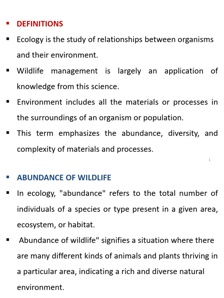 Understanding Wildlife Ecology Basics | PDF | Habitat Destruction | Habitat