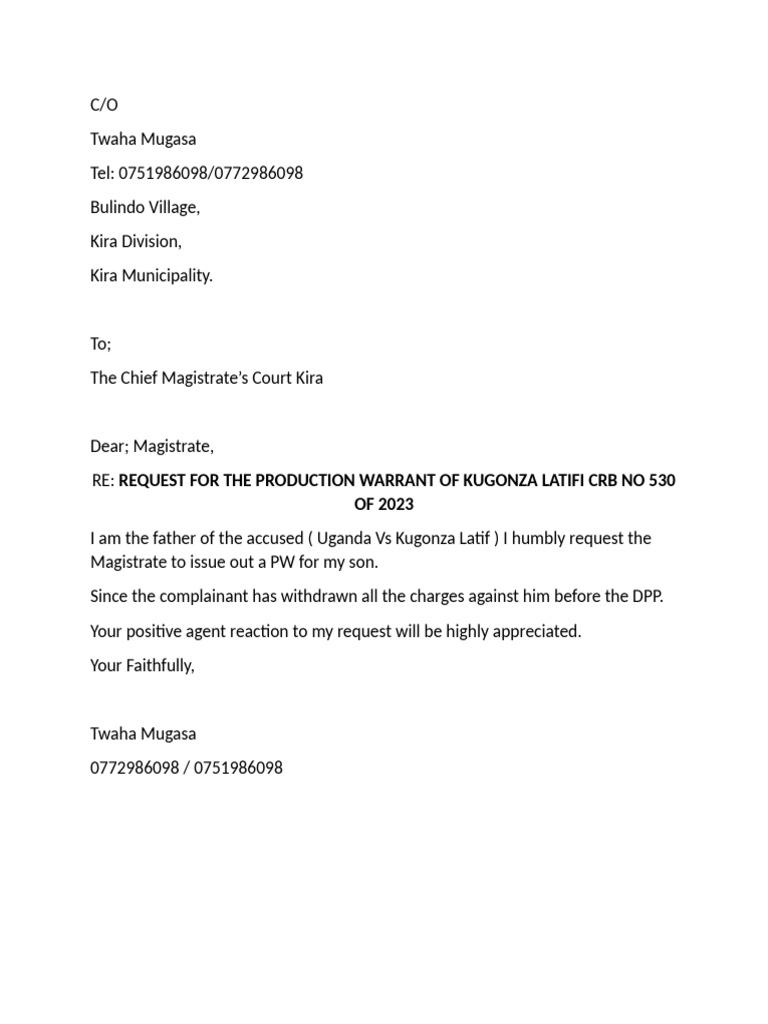 PW Letter | PDF