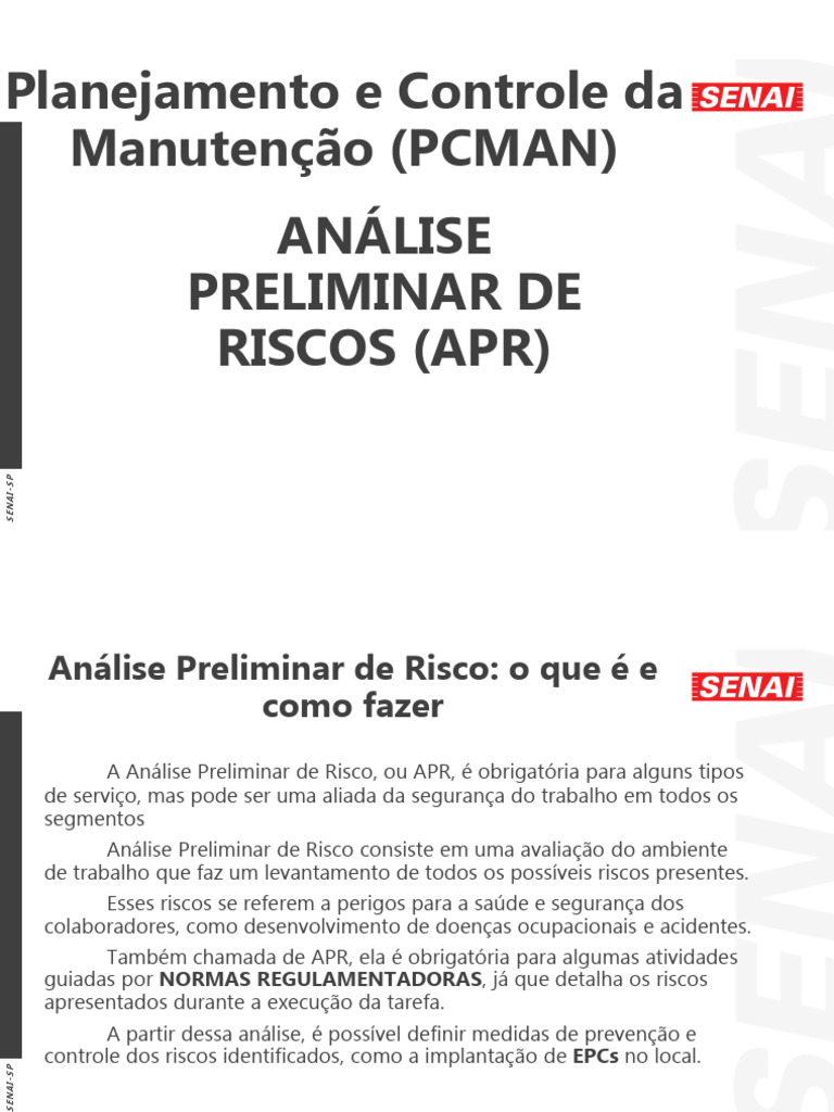 Análise Preliminar de Risco: Guia Completo | PDF | Segurança e saúde ...