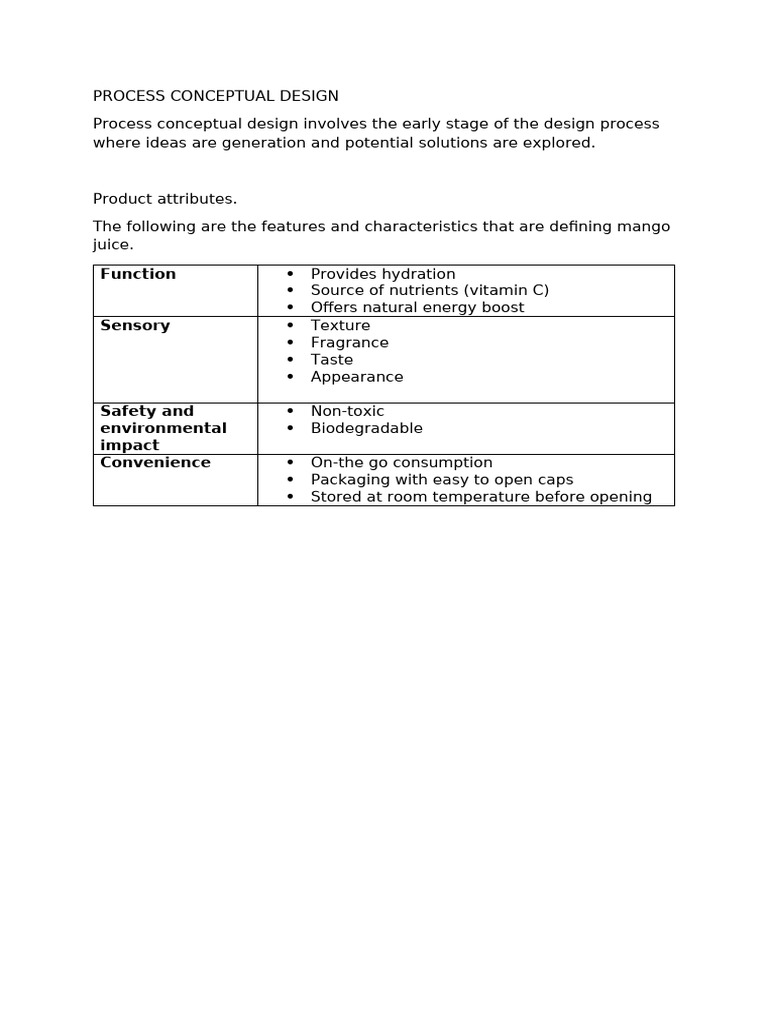 Process Conceptual Design | PDF