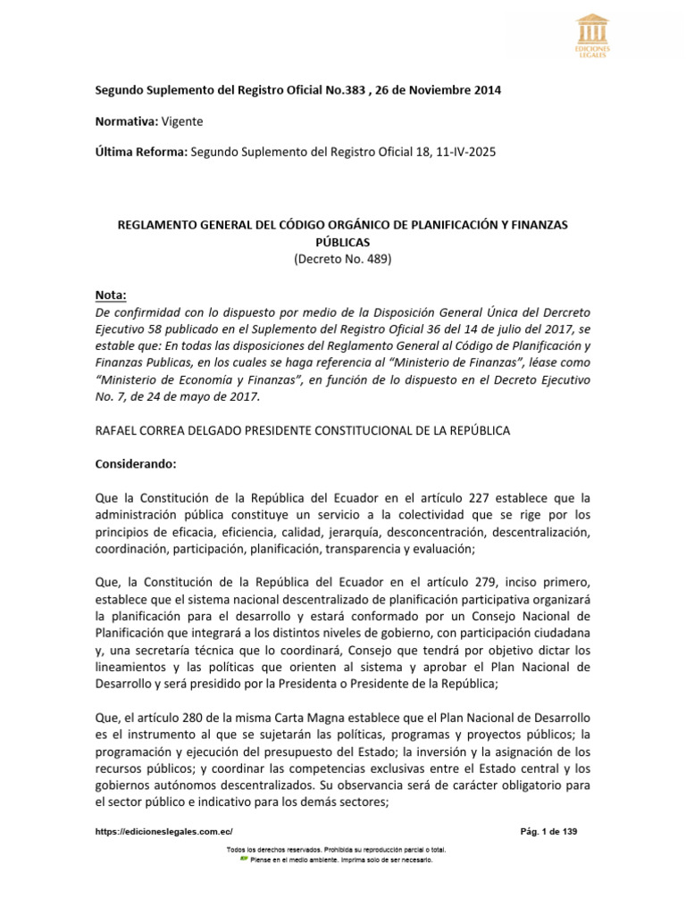 Reglamento_general Coplafip Con Concordancias | PDF | Planificación ...