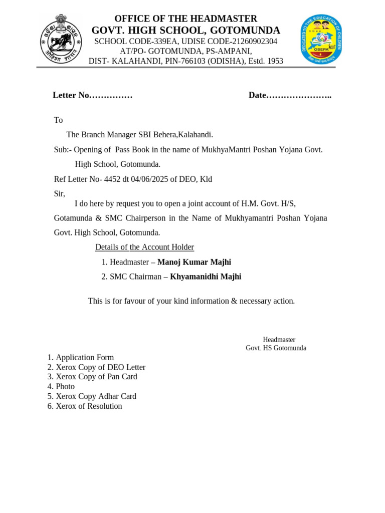 Acc Opening Letter | PDF