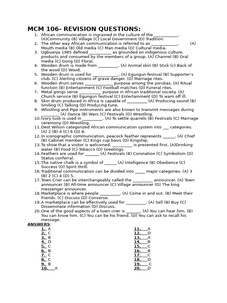 Traditional African Communication Methods | PDF