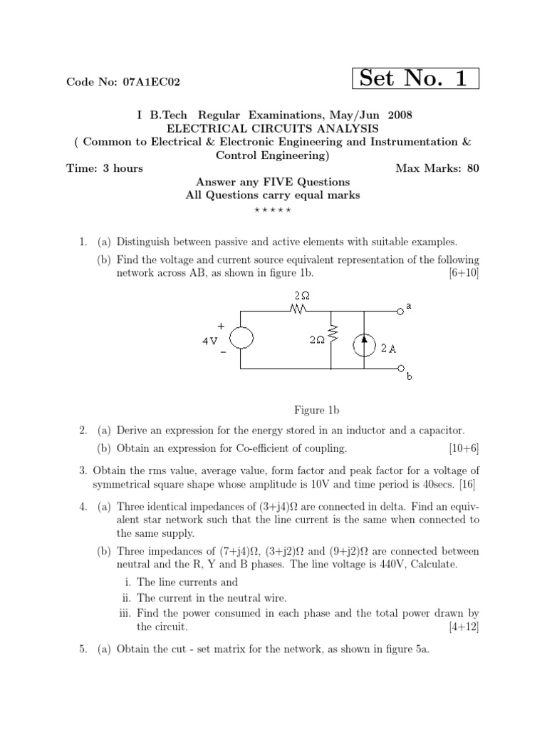 07a1ec02 Electrical Circuits Analysis | PDF