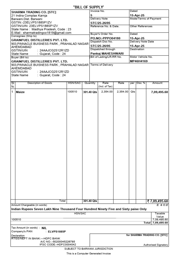 STC Bill 5 15-4-25 - 064315 - 114357 | PDF | Government Finances | Taxes