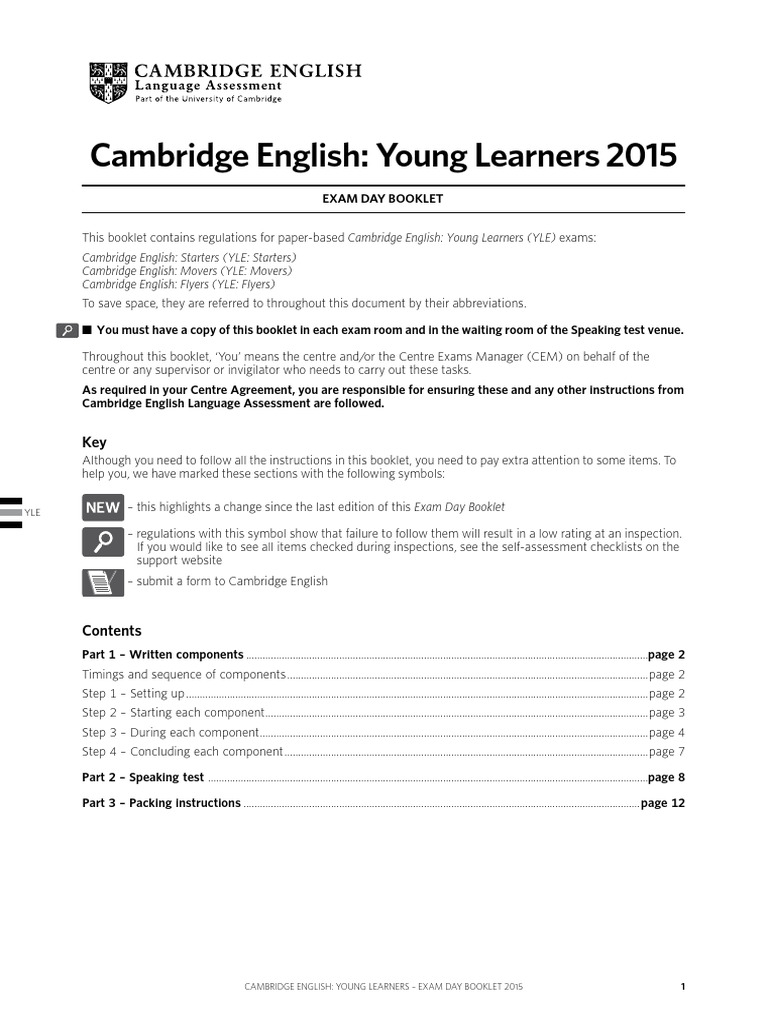 Yle Exam Day Booklet Web | PDF