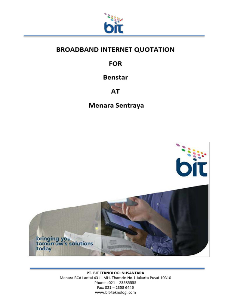BIT Broadband Internet Quotation - Benstar | PDF | Internet ...