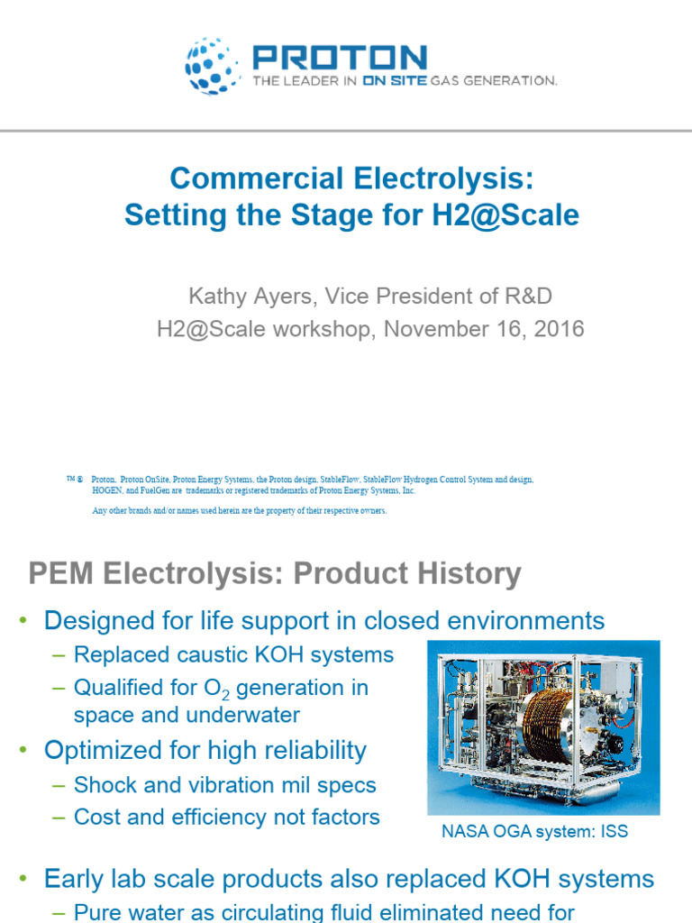 Commercial Electrolysis for H2@Scale | PDF | Prototype | Energy Storage