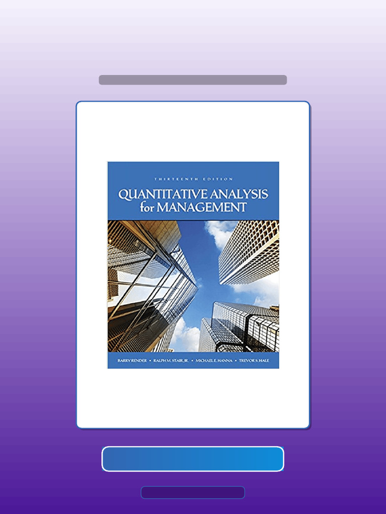 Quantitative Analysis For Management 13th by Barry Render A Ebook and ...