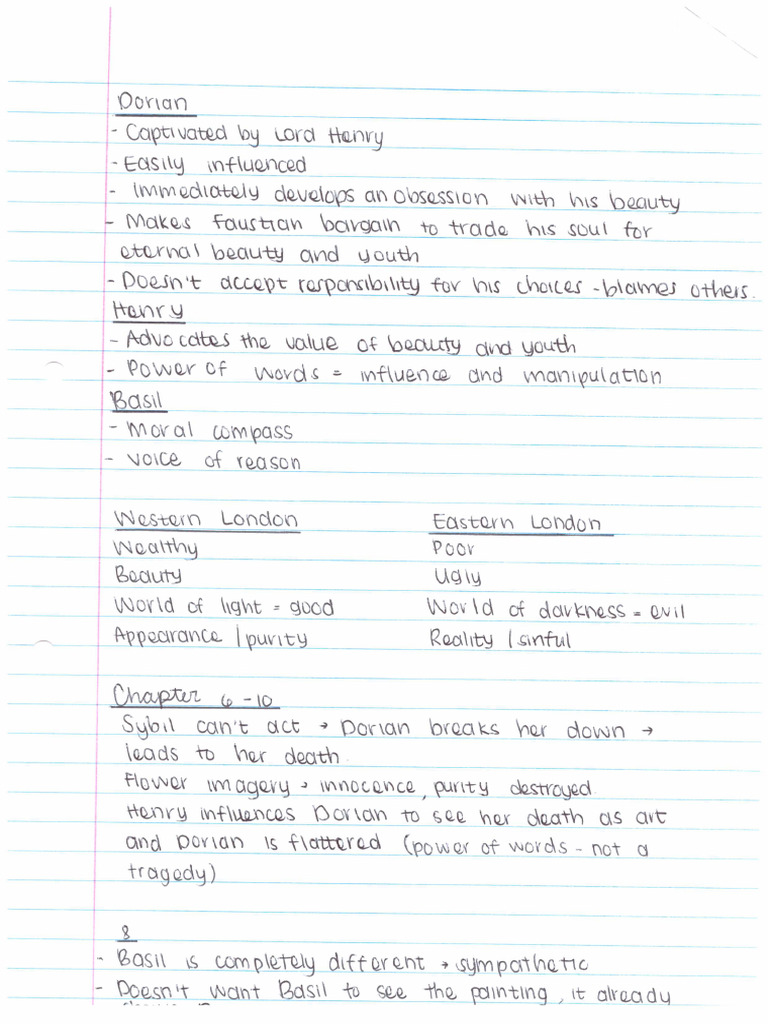Dorian Gray Notes | PDF