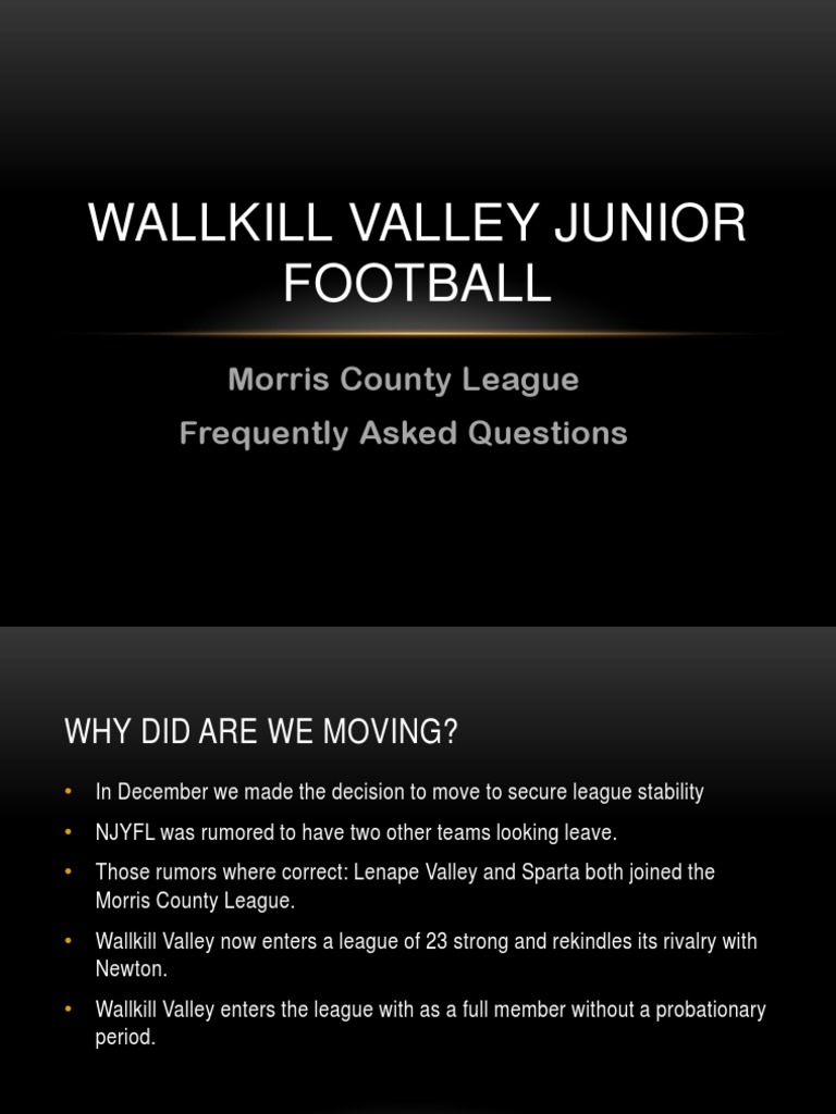 Wallkill Valley Football FAQs | PDF | Sports & Recreation