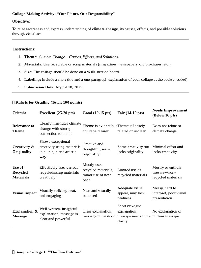 Climate Change Collage Project Guide | PDF | Climate Change | Earth