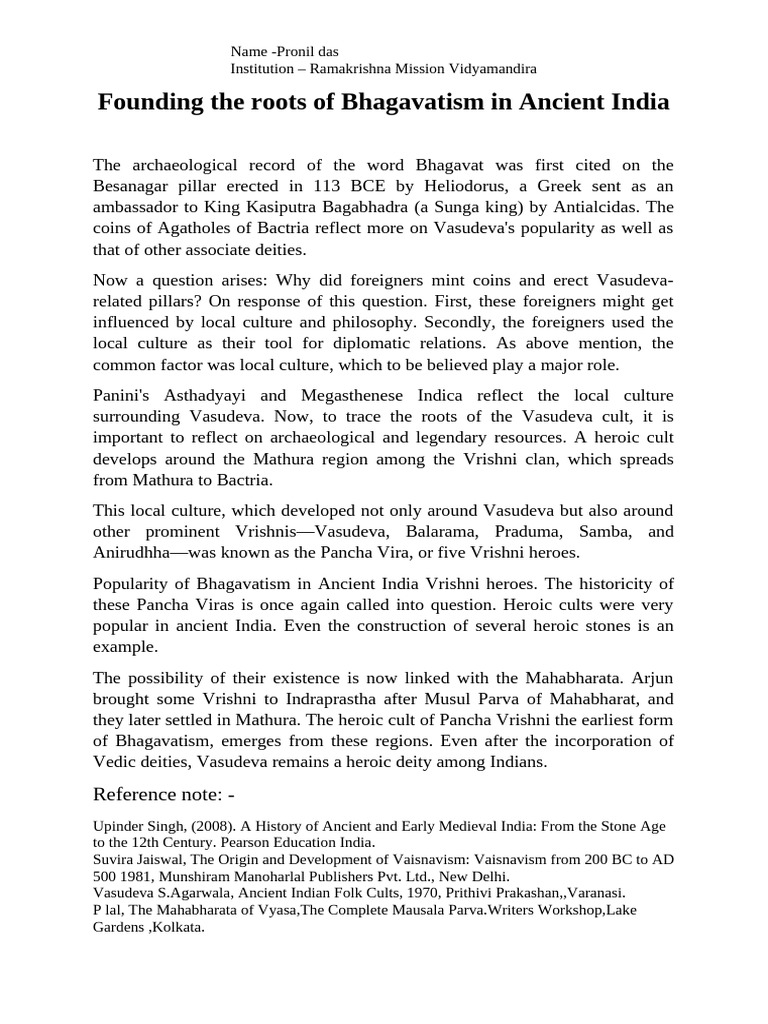 Popularity of Bhagavatism in Ancient India | PDF