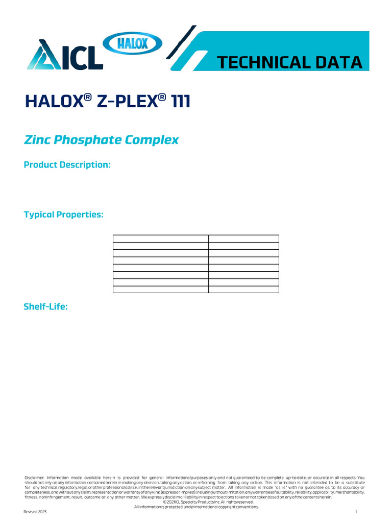Halox - Z-Plex 111 - TDS - 5 | PDF