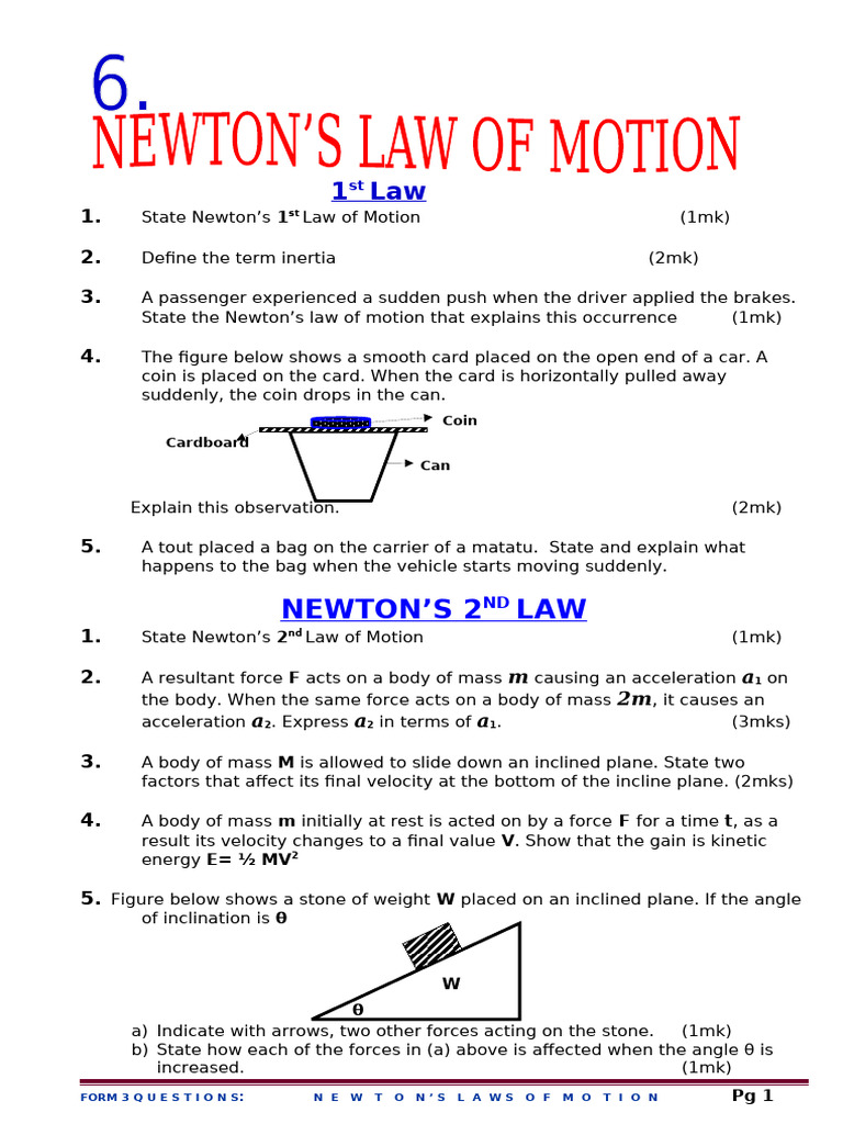 3.1 Newtons Laws of Motion | PDF | Force | Collision
