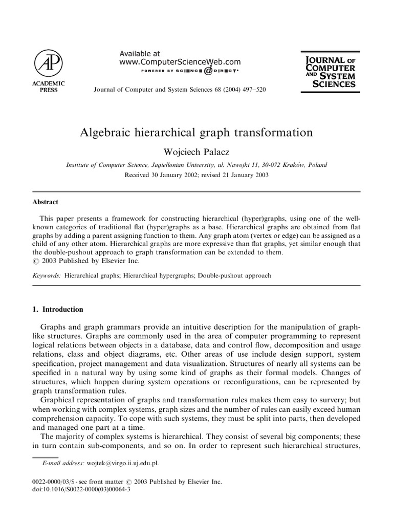 Algebraic Hierarchical Graph Transformation | PDF | Vertex (Graph ...