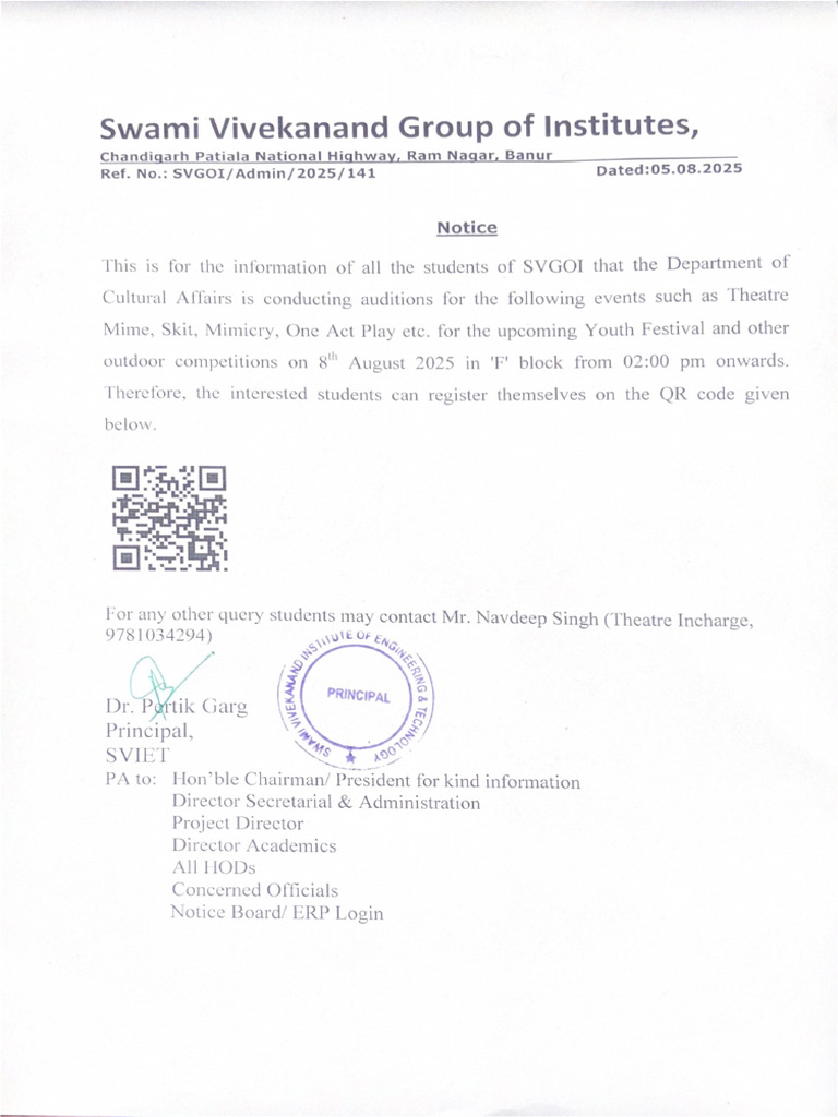 141 Notice Regarding Auditions | PDF