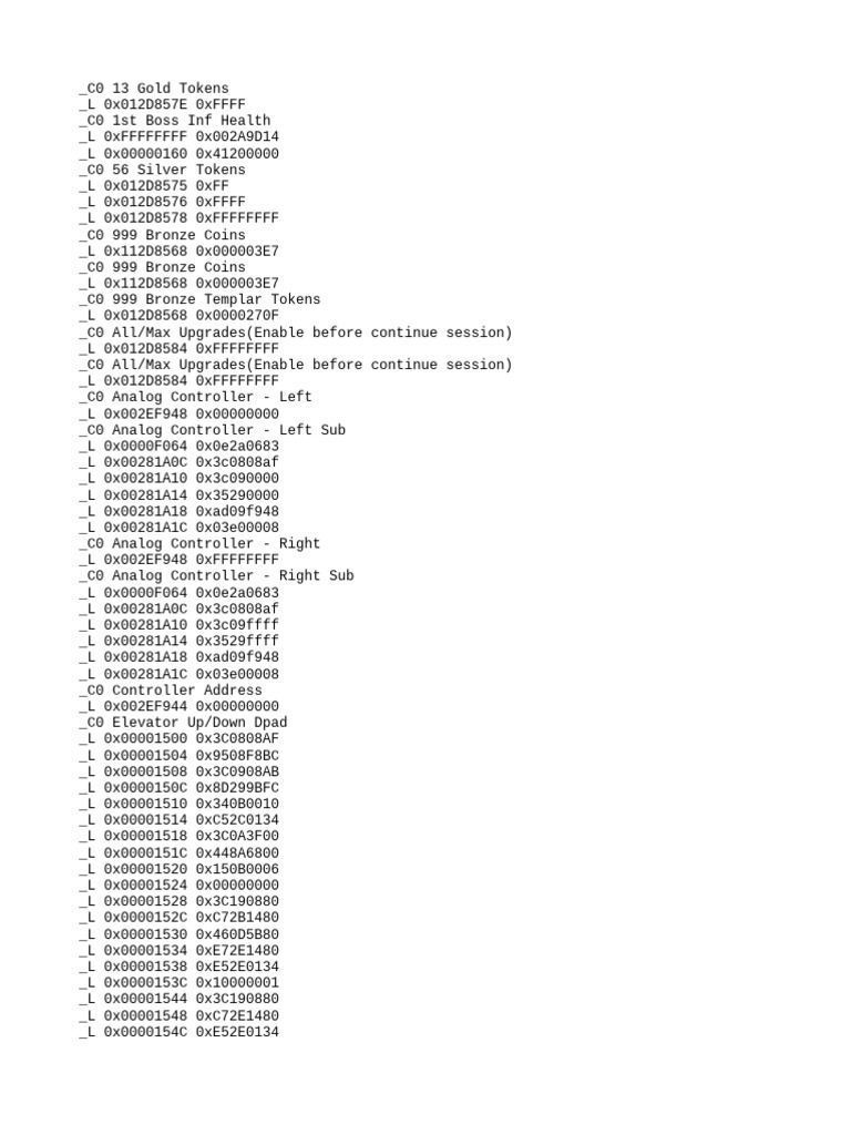 Game Cheat Codes and Modifications | PDF