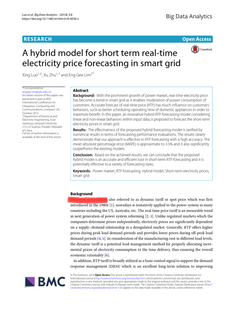 Hybrid Model for Real-Time Electricity Pricing | PDF | Forecasting ...