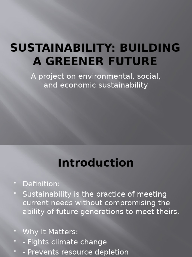 Building a Greener Future: Sustainability | PDF | Sustainability ...