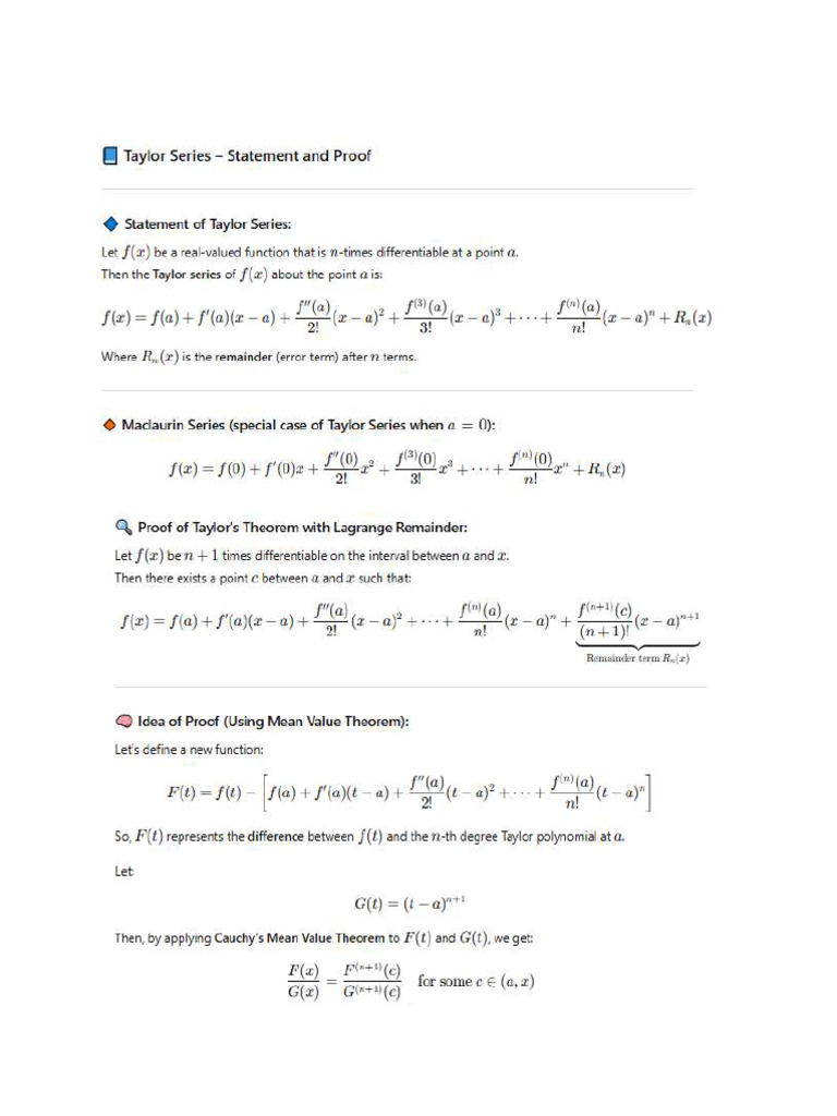 Taylor Series Theorem & Prblm | PDF