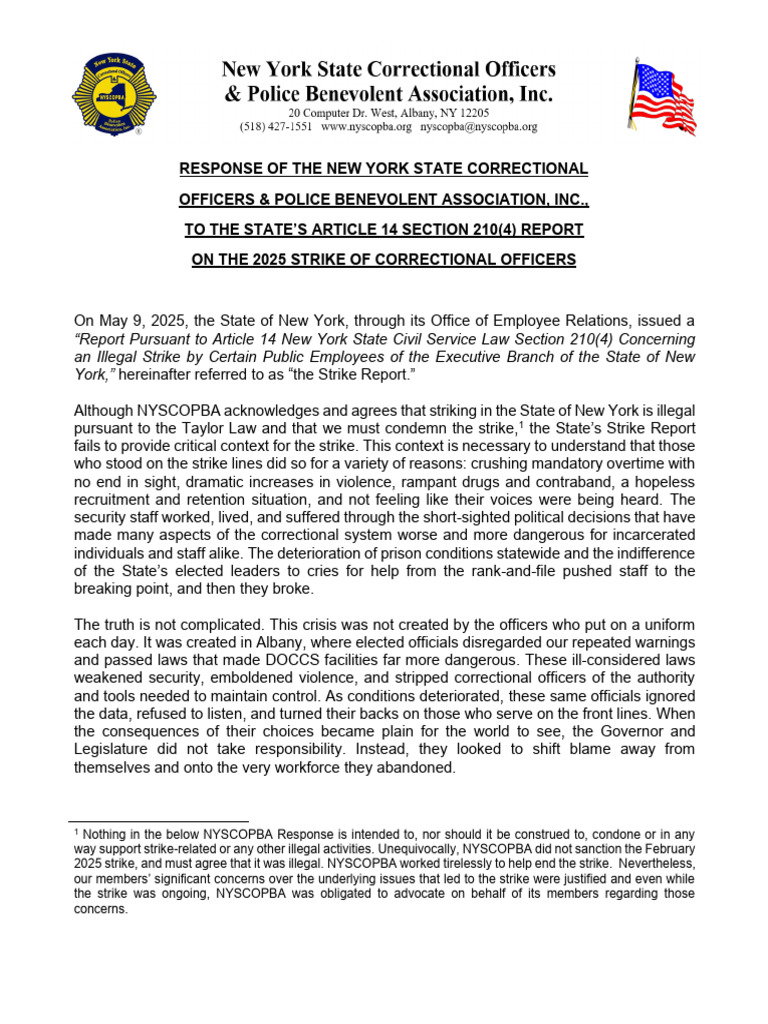Nyscopba Strike Report Final | PDF | Solitary Confinement | Strike Action