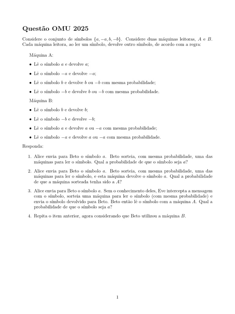 67fecac3e893fsimulado OMU 2025 | PDF | Mecânica Quântica | Probabilidade