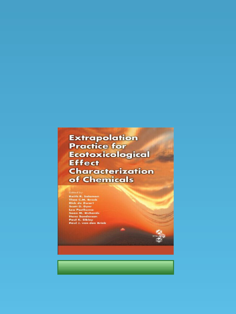 (Ebook) Extrapolation Practice for Ecotoxicological Effect ...