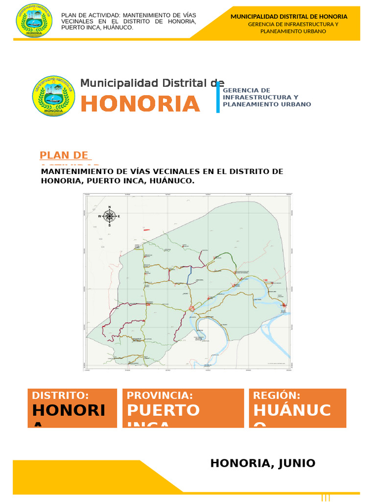 Mantenimiento de Vías Vecinales en Honoria | PDF | Infraestructura ...