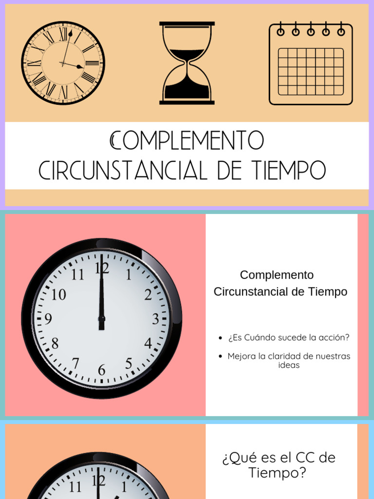 Digital and Analog Time Education Presentation in Colorful Illustrative ...