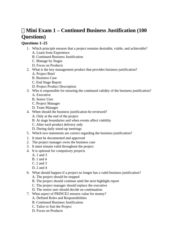 PRINCE2: Continued Business Justification | PDF | Risk | Cost–Benefit ...