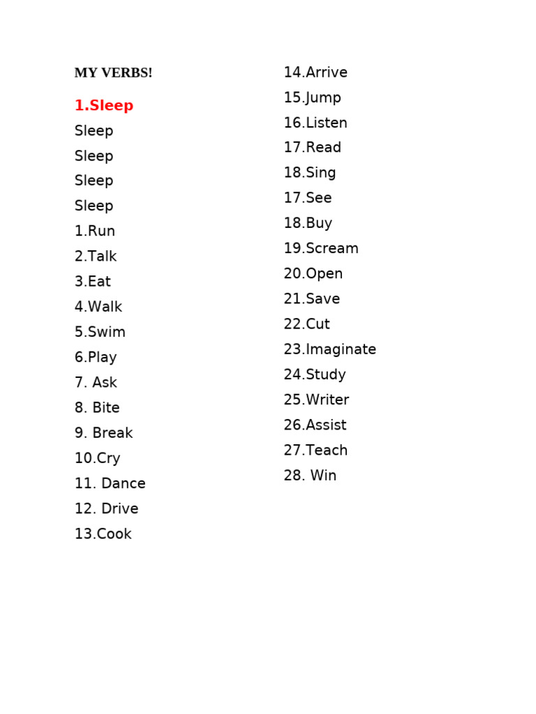 My Verbs | PDF