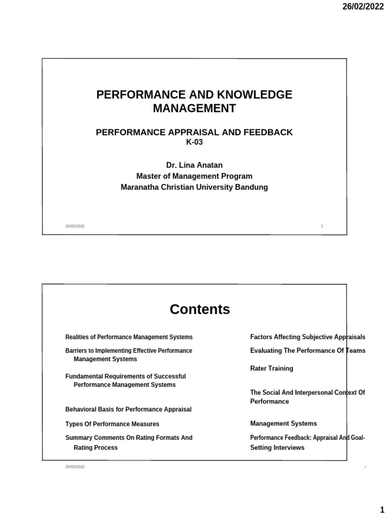 Performance Appraisal & Feedback | PDF | Performance Appraisal | Psychological Concepts