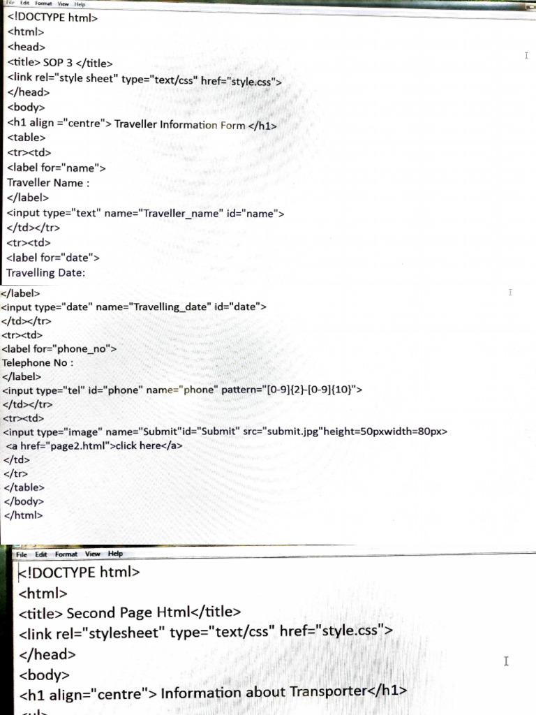 SOP 3: Traveller Information Form | PDF
