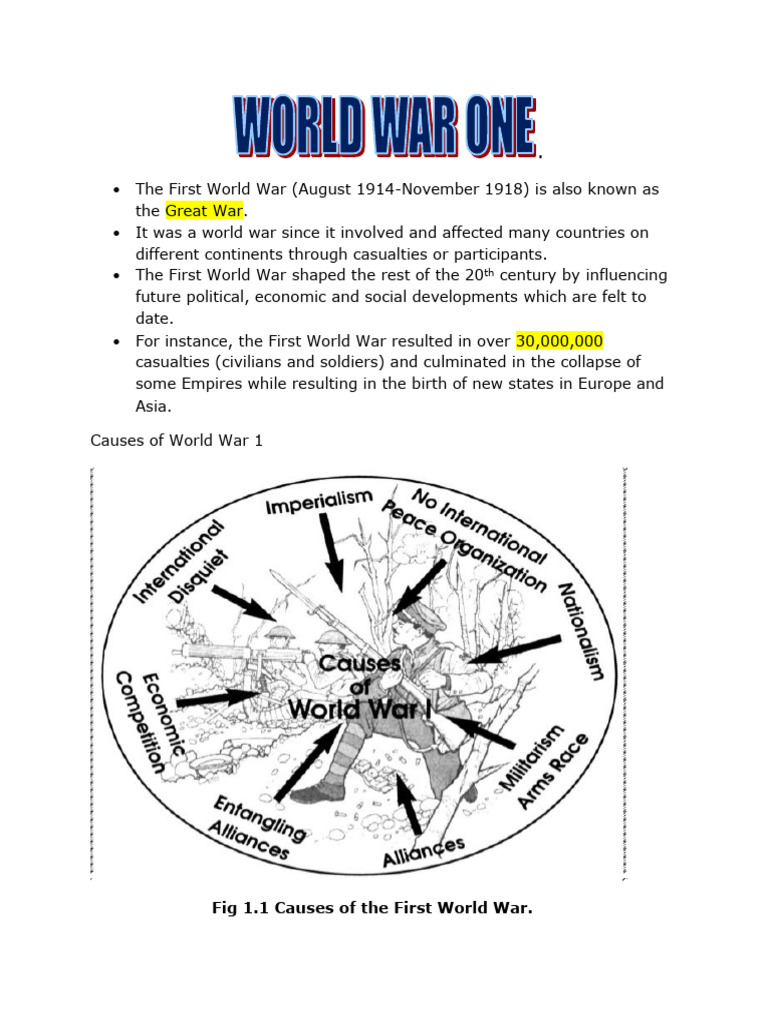 1 Causes World War 1 Notes | PDF | Balkans | Allies Of World War I