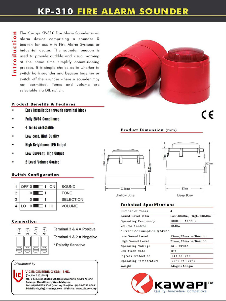 KP-310 Fire Alarm Sounder | PDF
