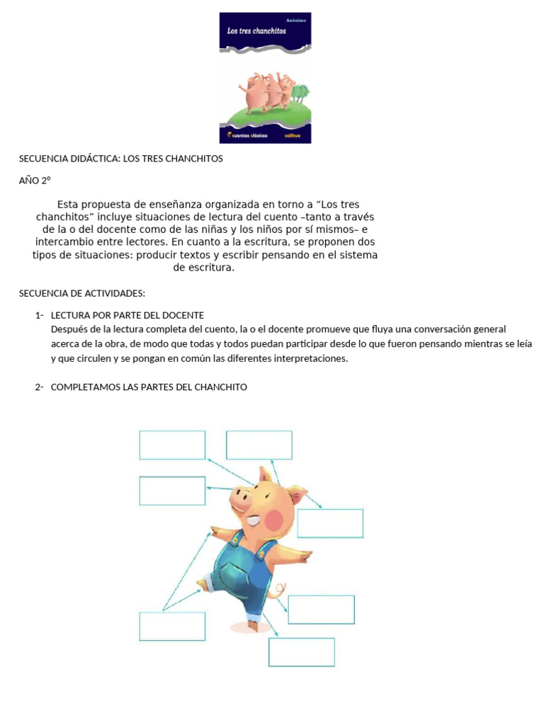 Secuencia Didáctica: Los Tres Chanchitos | PDF | Cuentos