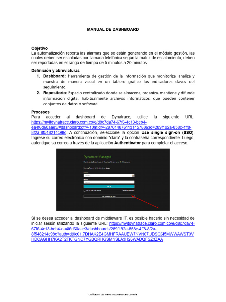 Manual de Uso del Dashboard Dynatrace | PDF | Informática