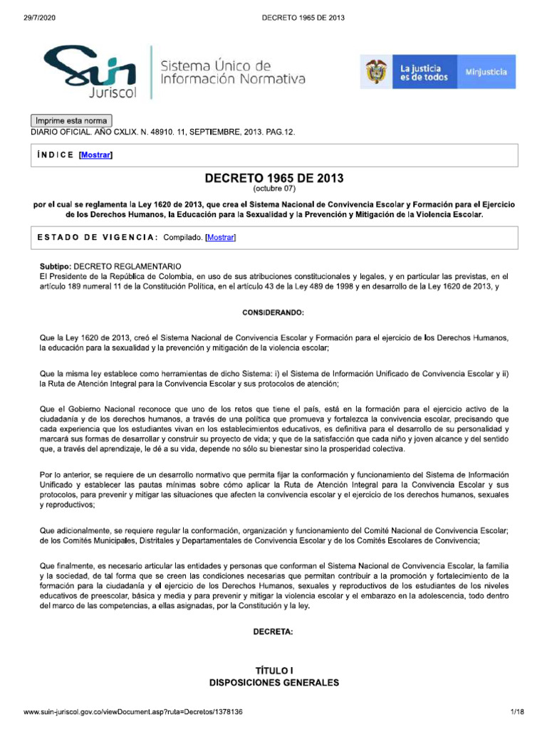 Decreto 1965 2013 | PDF