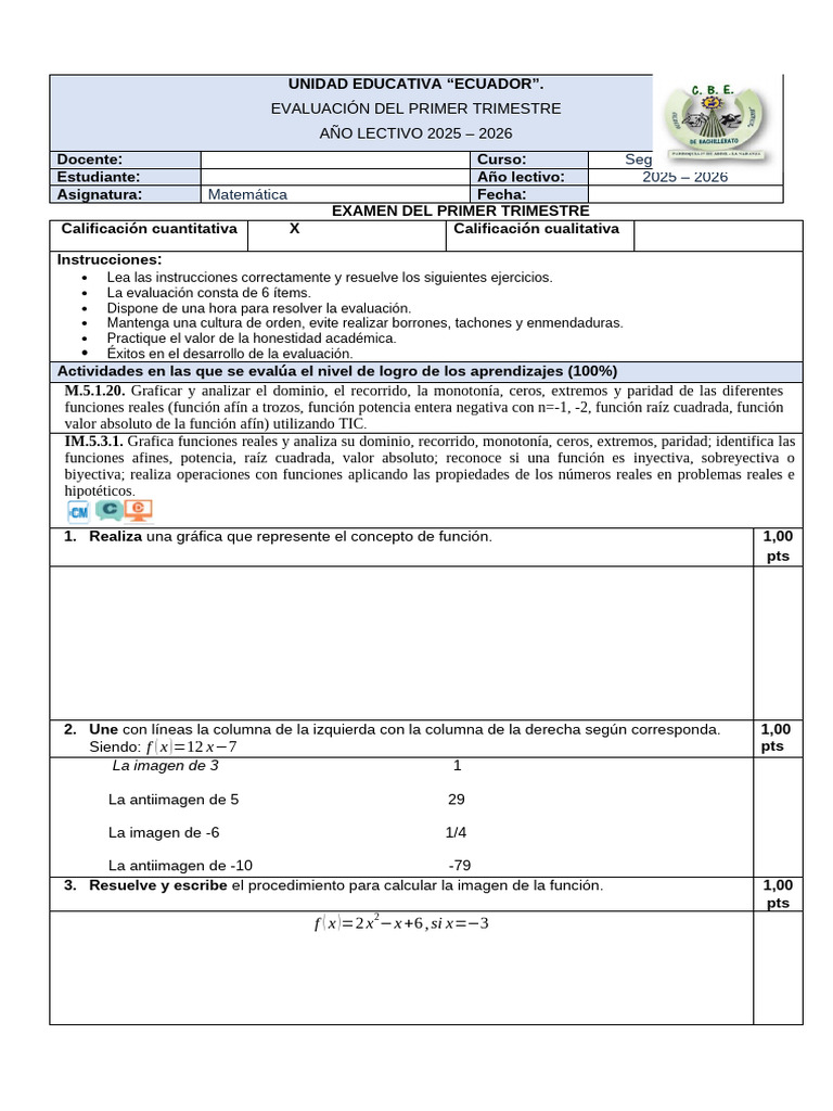 matematicas Maikel | PDF | Función (Matemáticas) | Raíz cuadrada