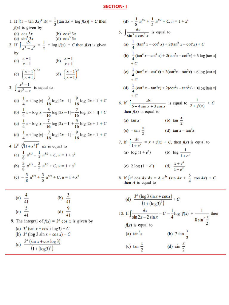 Indefinite Integration | PDF