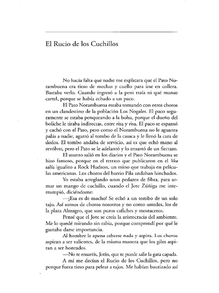 Luis Rivano El Rucio de Los Cuchillos | PDF