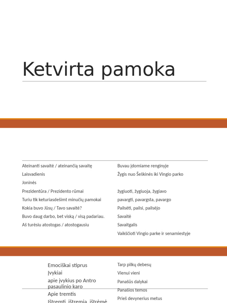 Short Course of Lithuanian Language Lesson 4 | PDF