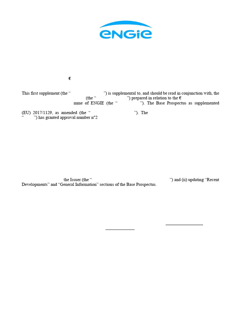 Engie First Supplement To 2024 BP - Final | PDF | Wind Power | Offshore Wind Power