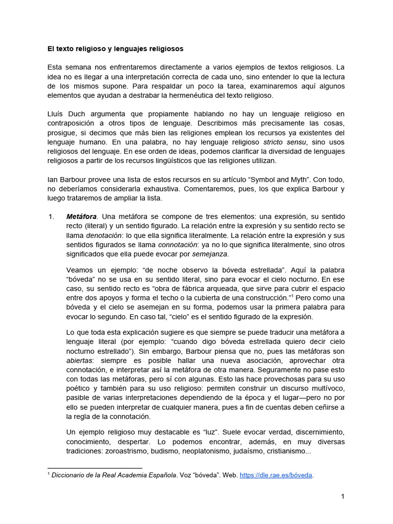 Ejemplos de Lenguaje Religioso | PDF | Analogía | Metáfora