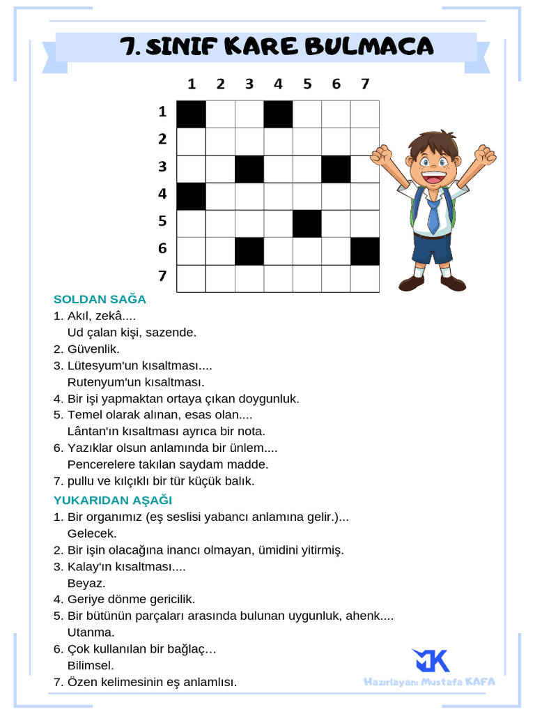 7.sinif Kare Bulmaca | PDF