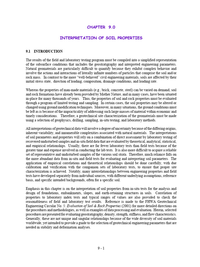 9 Interpretation of Soil Properties and 10 Rock | PDF | Geotechnical ...