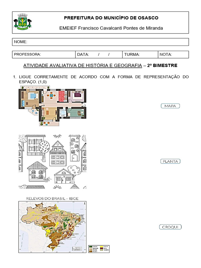 Atividade Avaliativa de História e Geografia | PDF
