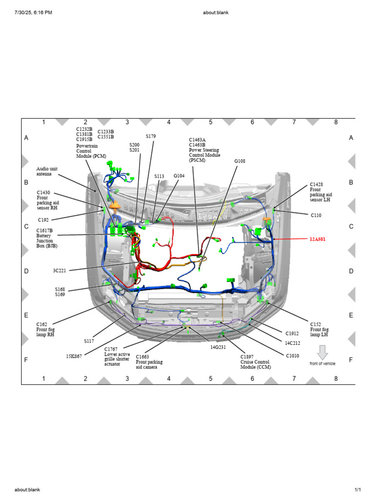 F-150 Component Location Charts - Engine Harness 3dot5l - Top View - Components - Wiring System ...