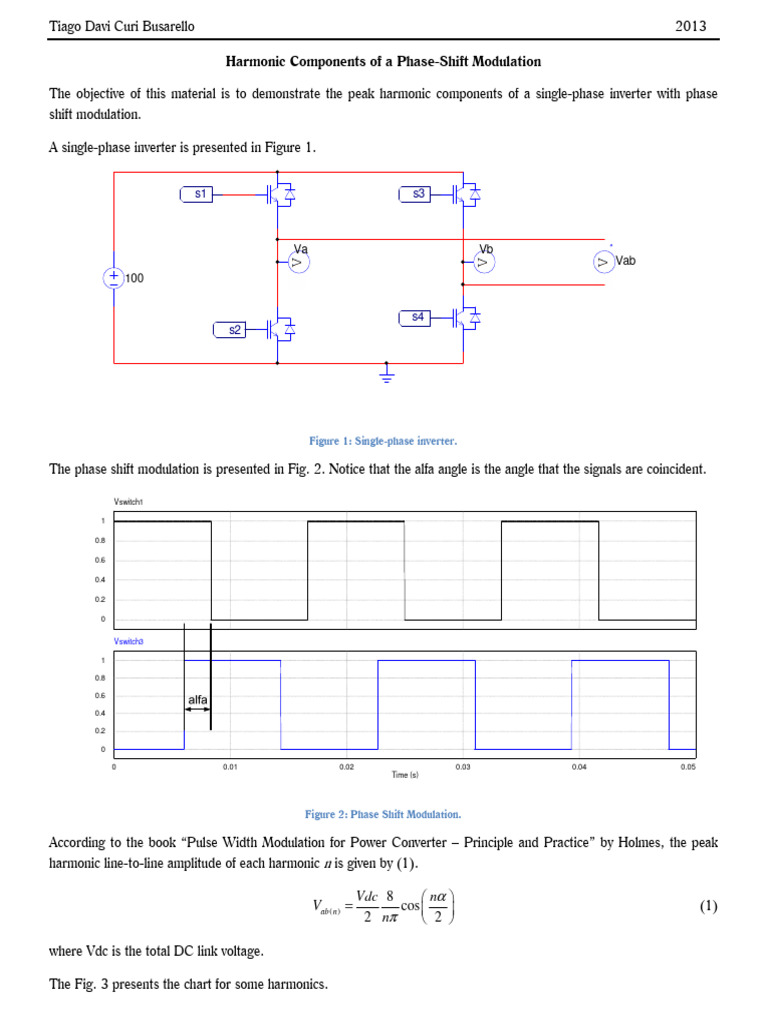 Harmonics in Phase-Shift Modulation | PDF | Power Inverter | Phase (Waves)